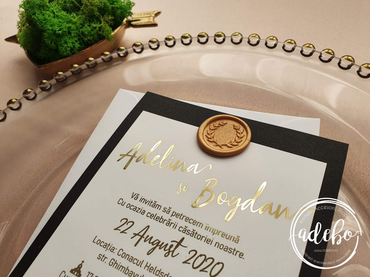 Invitatie nunta Luxury Gold, Invitatii nunta premium, Invitatii nunta ...