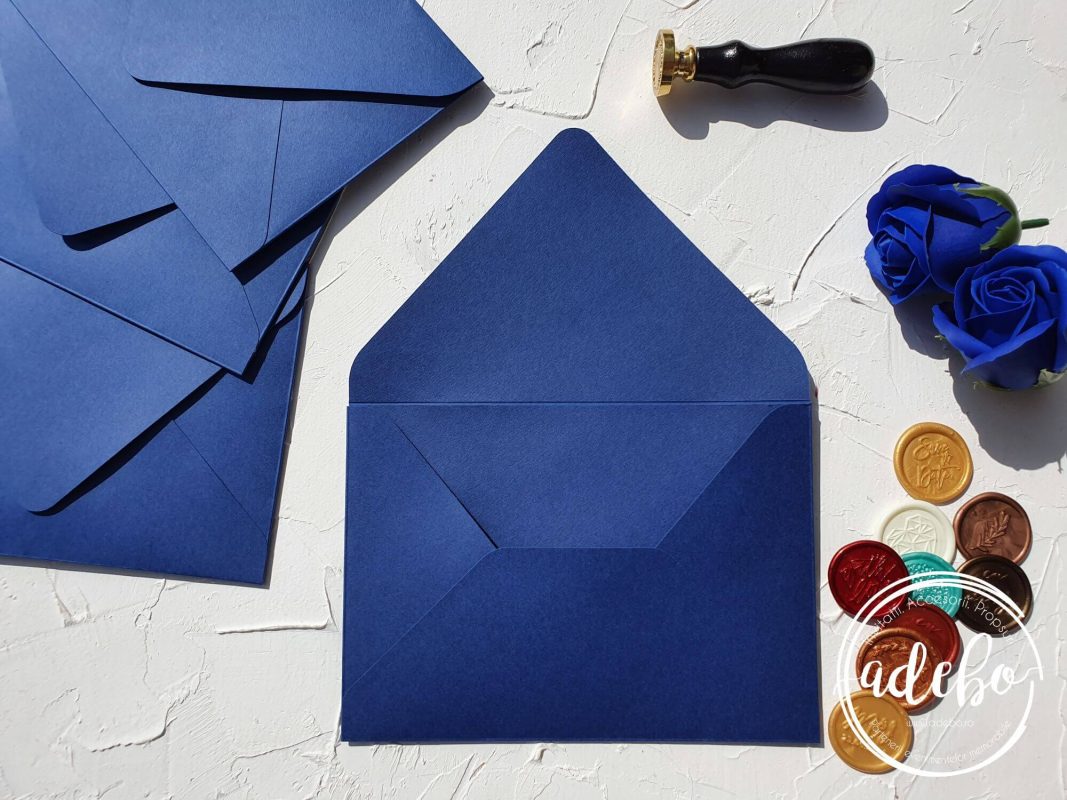 Plicuri facute manual - Albastru Royal, Plic handmade albastru royal