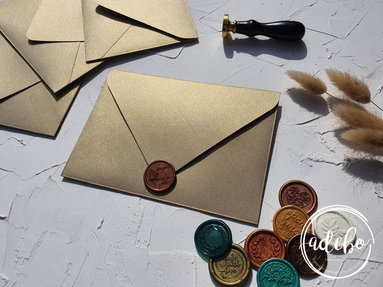 Plicuri facute manual - Auriu Regal, Plic handmade Auriu Regal Sidefat