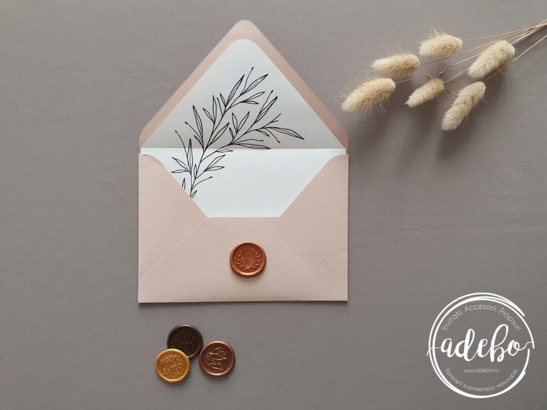 Invitatie nunta cu plic sampanie, Invitatii nunta minimaliste, Plicuri ...