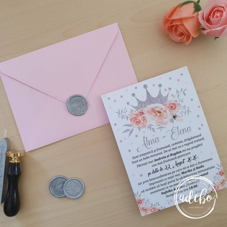 Lista invitati botez - model floral, Opis botez floral, Aranjare la mese