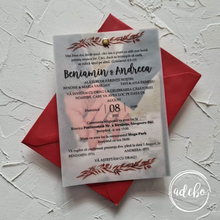 Invitatie de nunta cu poza, Invitatii de nunta elegante, Invitatii ...