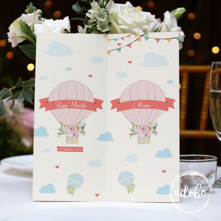 Lista invitati botez - model floral, Opis botez floral, Aranjare la mese